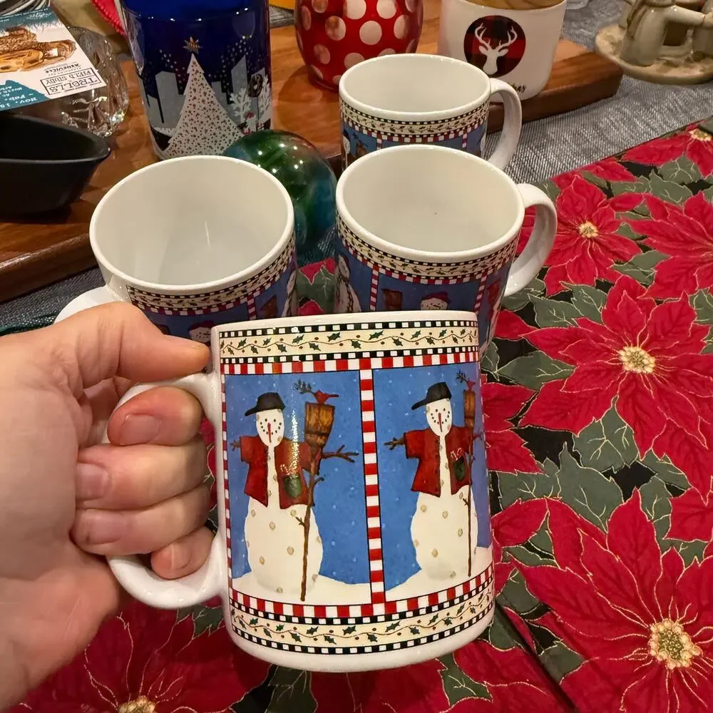 Sakura | Dining | Sakura Debbie Mumm Snowman Classic Set Of 4 Coffee ...